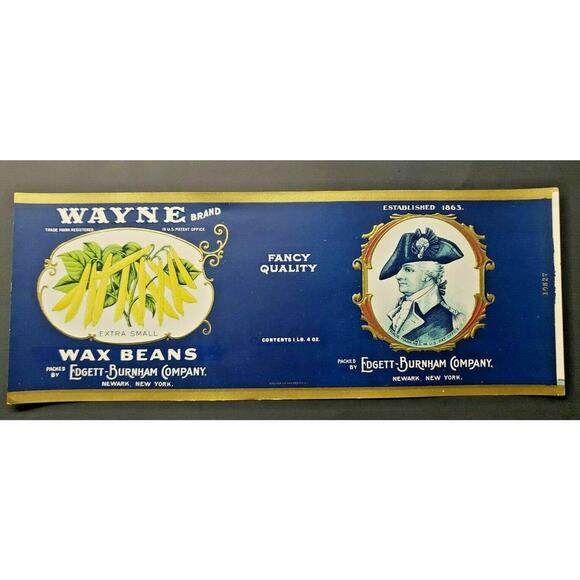 Edgett Burnham Co | Wall Decor | Vintage Wayne Brand Wax Beans Edgett ...